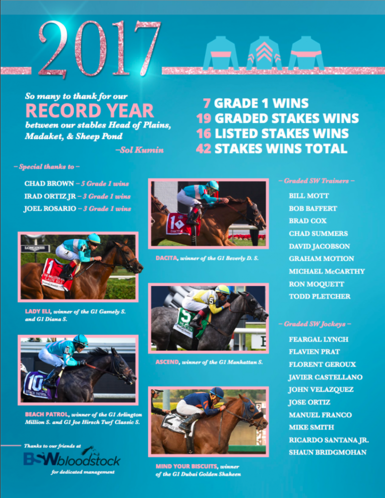 BSW Management Client Sol Kumin Enjoys Record Year – BSW Bloodstock